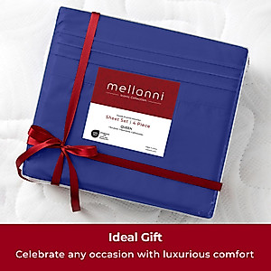 Mellanni Queen Sheets Set - 4 PC Iconic Collection Bedding Sheets & Pillowcases - Hotel Luxury, Extra Soft, Cooling Bed Sheets - Deep Pocket up to 16 inch (Queen, Royal Blue)