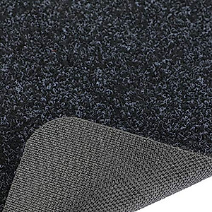 Houseables Urinal Mats, Floor Pads, 12 Pack, 17.25" x 20.5", Black, Blue, Homeplate, Polypropylene Fibers, Disposable, Splash Mat, Pee Pad, for Men’s Bathroom, Urine, Restroom, Eliminating Odor