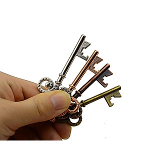 Makhry Skeleton Key Bottle Openers wedding favors 50pcs thanks bottle opener for Anniversary Graduation Party (Antique Silver)