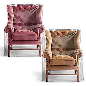 AKEfit Plastic Chair Covers Protectors Heavy-Duty Couch Cover for Sofa, Waterproof Dustproof Clear Moving Bags for Armchair or Recliner, Against Cat Dog Clawing, Transparent, SLSFZ-11C-S