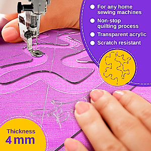 Meander Quilting Templates – Free-Motion Quilt Design – Acrylic Quilting Ruler Template for Industrial and Domestic Sewing Machines – Easy Free-Motion Quilting Learning