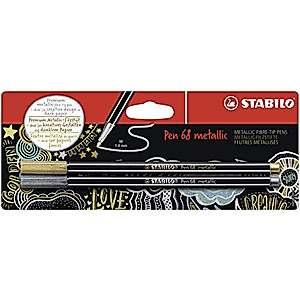 STABILO Metallic Premium Felt Tip Pen - 68 Metallic - Gold/Silver