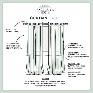 Exclusive Home Cabana Stripe Indoor/Outdoor Light Filtering Grommet Top Curtain Panel, 54"x108", Seafoam, Set of 2