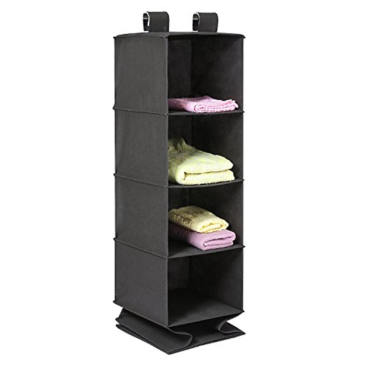 Magicfly Hanging Closet Organizer, 6-Shelf Hanging Clothes Storage Box Collapsible Accessory Shelves Hanging Closet Cubby for Sweater & Handbag Organizer, Easy Mount, Black