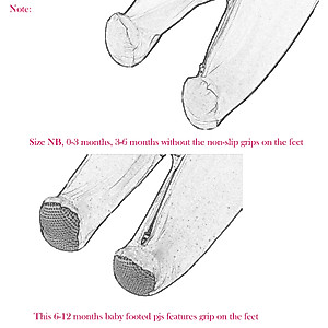 Aablexema Baby Footie Pajamas Zipper - Rayon from Bamboo Infant Footed Pjs with Mittens Sleepwear Jammies(Light Grey & Black Grey,0-3m)