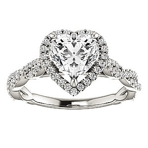 JEWELERYN 4 CT Heart Colorless Moissanite Engagement Ring for Women/Her, Wedding Bridal Ring Set, Eternity Sterling Silver Solid Gold Diamond Solitaire 3-Prong Set for Her (8.5)