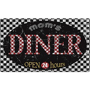 Toland Home Garden 800492 Mom's Diner Funny Door Mat 18x30 Inch Kitchen Outdoor Doormat for Entryway Indoor Entrance