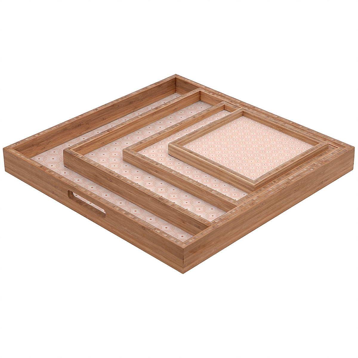 Deny Designs Caroline Okun Rosy Spirals Indoor/Outdoor Square Tray, 12" x 12"