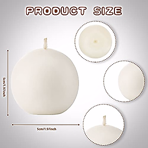 7 Pieces Round Candles Ball Candles Unscented Round Ball Candle Decorative Ball Candles for Wedding Baby Shower Birthday Christmas Holiday Celebration Valentines Home (White)