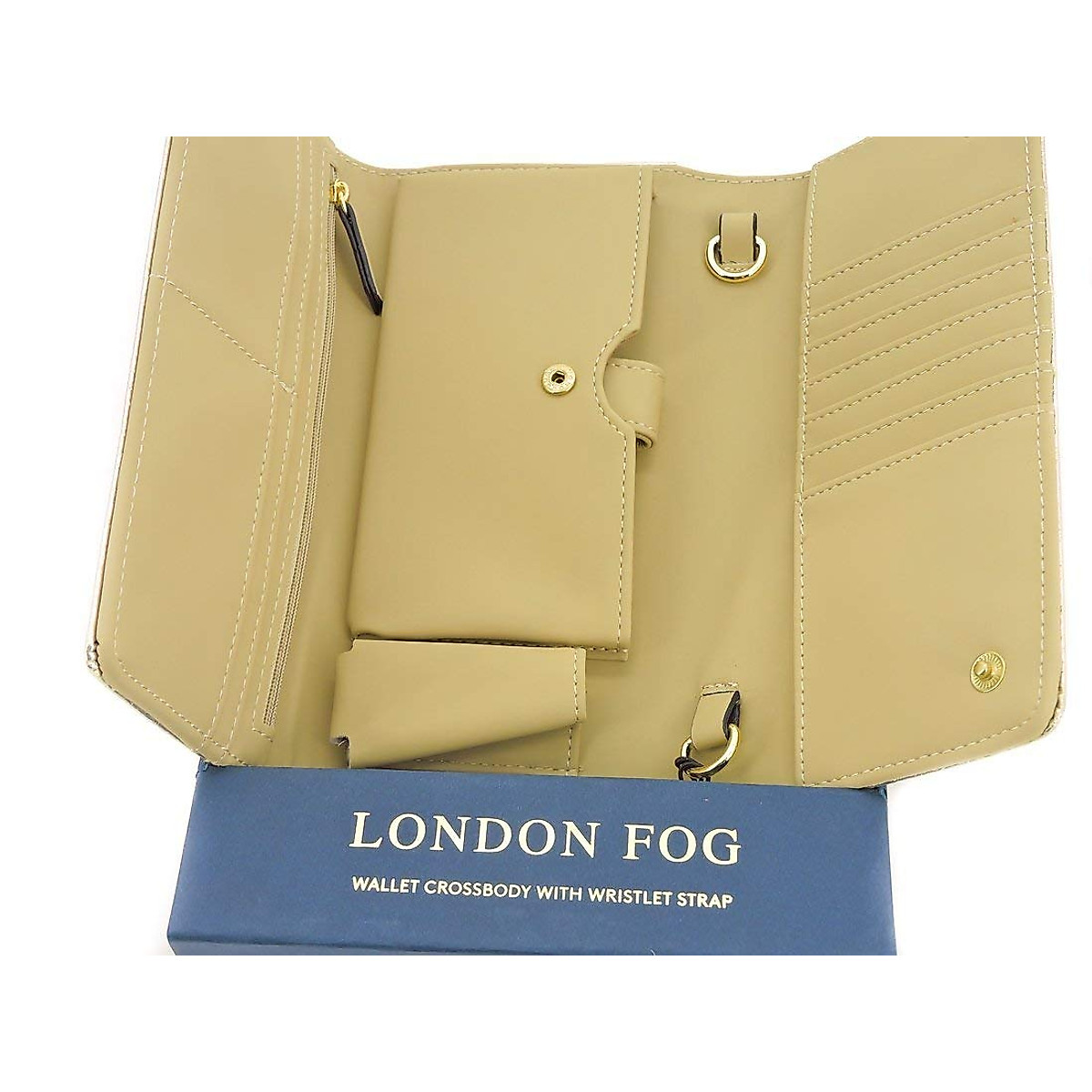 London Fog Wallet Crossbody In Gold