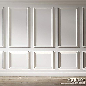 Ekena Millwork PNL16X24AS-01-CASE-2 Ashford Molded Classic Wainscot Wall Panel, 16"W x 24"H x 1/2"P, Factory Primed White, 2 Count