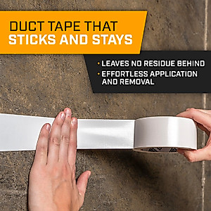 Lockport White Duct Tape - Roll Multi 6 Pack 20 Yards x 2 Inch - Duct Tape Heavy Duty - Waterproof - No Residue - Strong Adhesive Duct Tape Tearable for Indoor Outdoor Use - Duct Tape Bulk Value