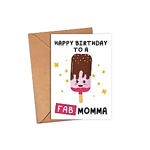 GavinsDesigns Happy Birthday To A Fab Momma Card - Greeting Card - Happy Birthday Card - Fab Birthday Gift For Her - Fab Momma Card - Fab Birthday For Momma Card - Funny Birthday Card