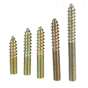 80Pcs M5 Dowel Screw Double Ended Screws Self-Tapping Threaded Bolts Hanger Bolts Studs