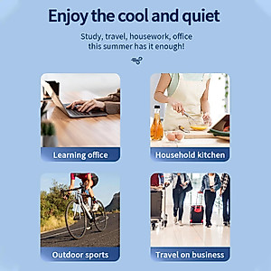 Clothforall Neck Fan, 4000mAh Battery Power, Portable Neck Fan USB Charging, Neck Fan Air Conditioner 5 Gear Adjustable, Fast Cooling, Super Quiet