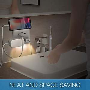 Multi Plug Outlet Extender with USB Wall Charger and Night Light, 3 Electrical Outlet Splitter 2 USB Phone Charger Wall Plug for Cruise Essentials, Multiple Power Outlet Expander with Charging Station