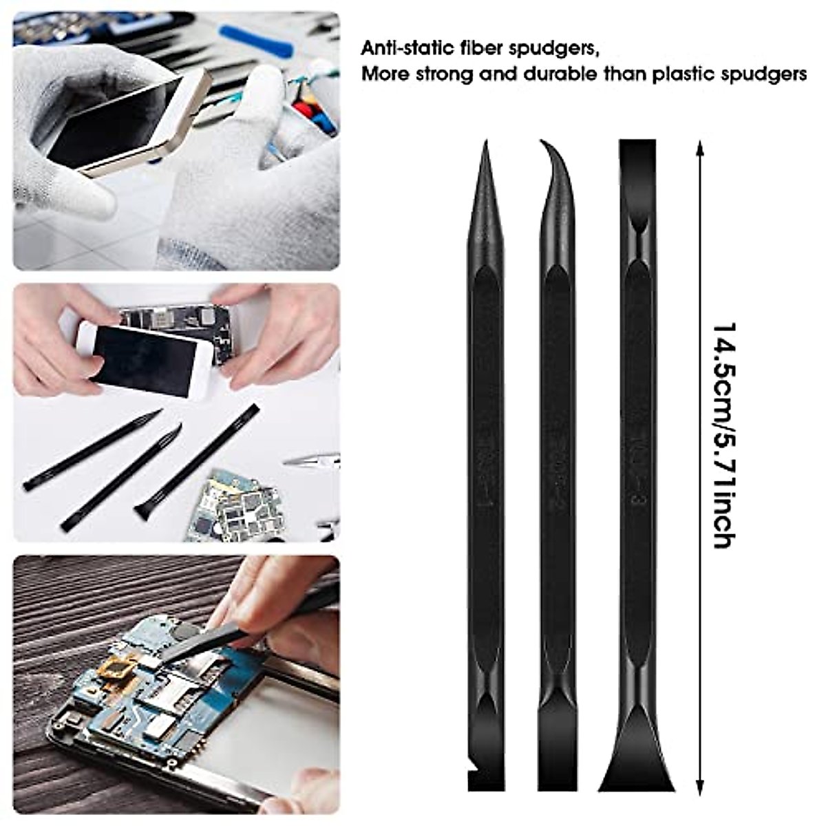 9 Pieces Plastic Scraper Tool Carbon Fiber Multi-Purpose Scraper Scratch Free Cleaning Scraper Tool for Tight Spaces and Gaps, Stickers/Food/Paint Remover Tool