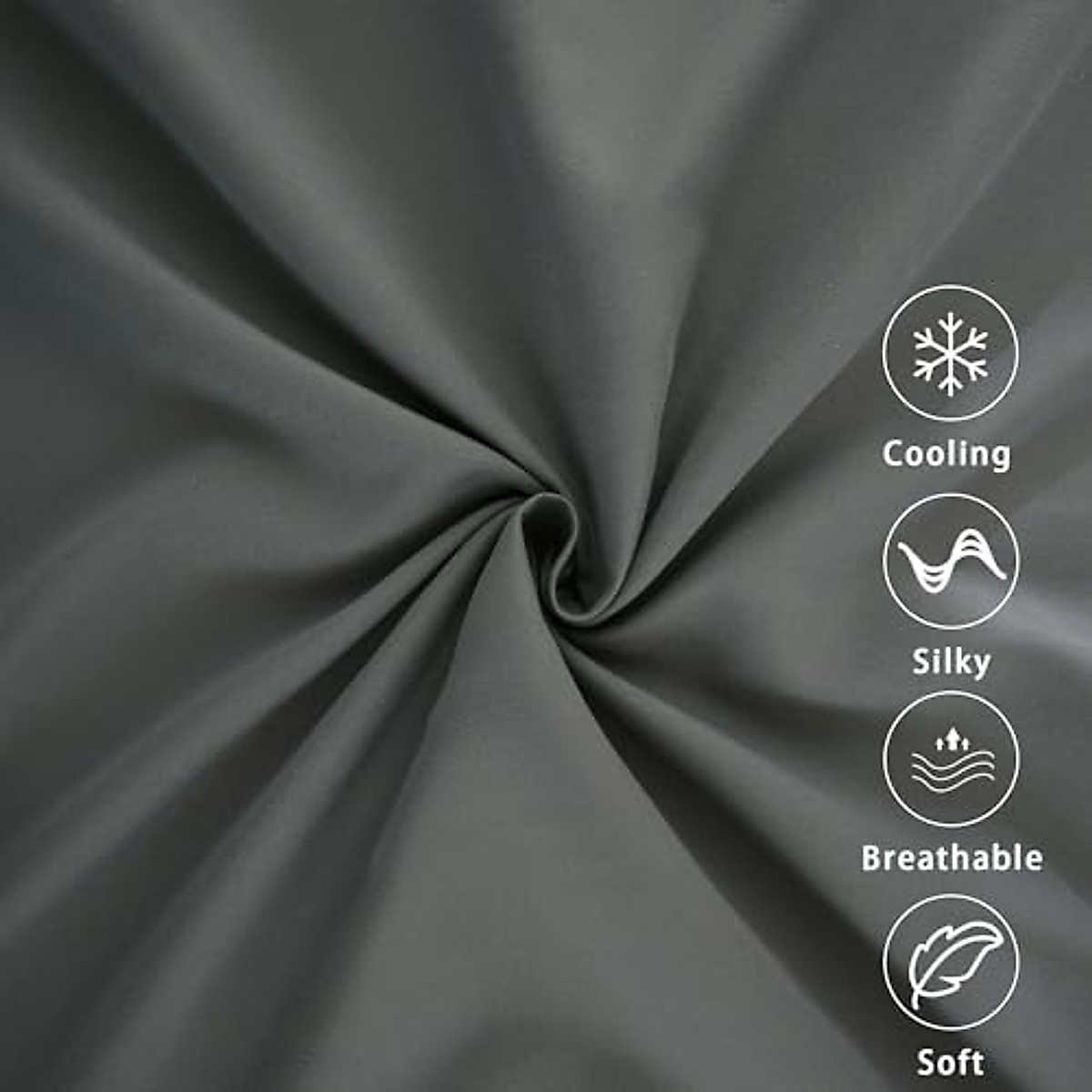 Overket Full Sheet Set Ultra Soft Full Bed Sheets 1800 Series Luxury Cooling Sheets-100% Microfiber-Breathable-Wrinkle Free - Full Size Dark Grey-4PC