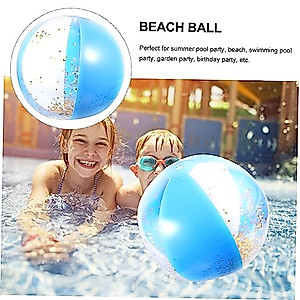 COOLHIYA 3pcs Glitter Beach Ball Beach Balls for Kids Mini Toys for Kids Pool Party Toys Pool Party Float Large Beach Ball Inflatable Glitter Beach Ball Water Inflatable Ball Football Child