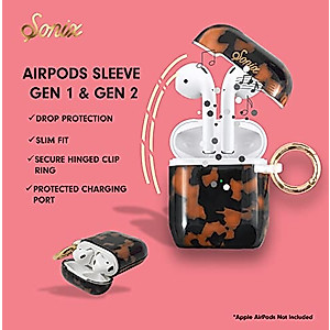 Sonix Brown Tort Case for Airpod Gen 1 / Gen 2 [Hard Cover] Protective Tortoise Shell Leopard Case for Apple Airpods