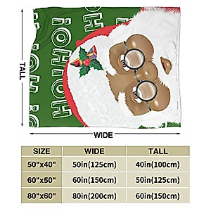 Flannel Throw Blanket,African American Santa Claus Christmas Holiday Ultra Soft Lightweight Warm Cozy Fleece Blanket for Couch Bed Travel Home Bedroom Adults Kids 60"x50"