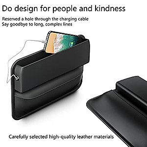 MDee Car Seat Gap Filler for Toyota, Universal Fit Car Seat Gap Organizer, Premium Leather Car Seat Storage Box, Adjustable Stop Seat Organizer Drop and Storage Front Seat for Phones, Cards, Keys