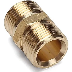 M22 Pressure Washer Hose Coupler，M22 Metric Male Thread Fitting 15mm Male X 15mm Male Pressure Washer Hose Extension Adapter, Solid Brass, 4500 PSIconnectorsM22 (1pack)