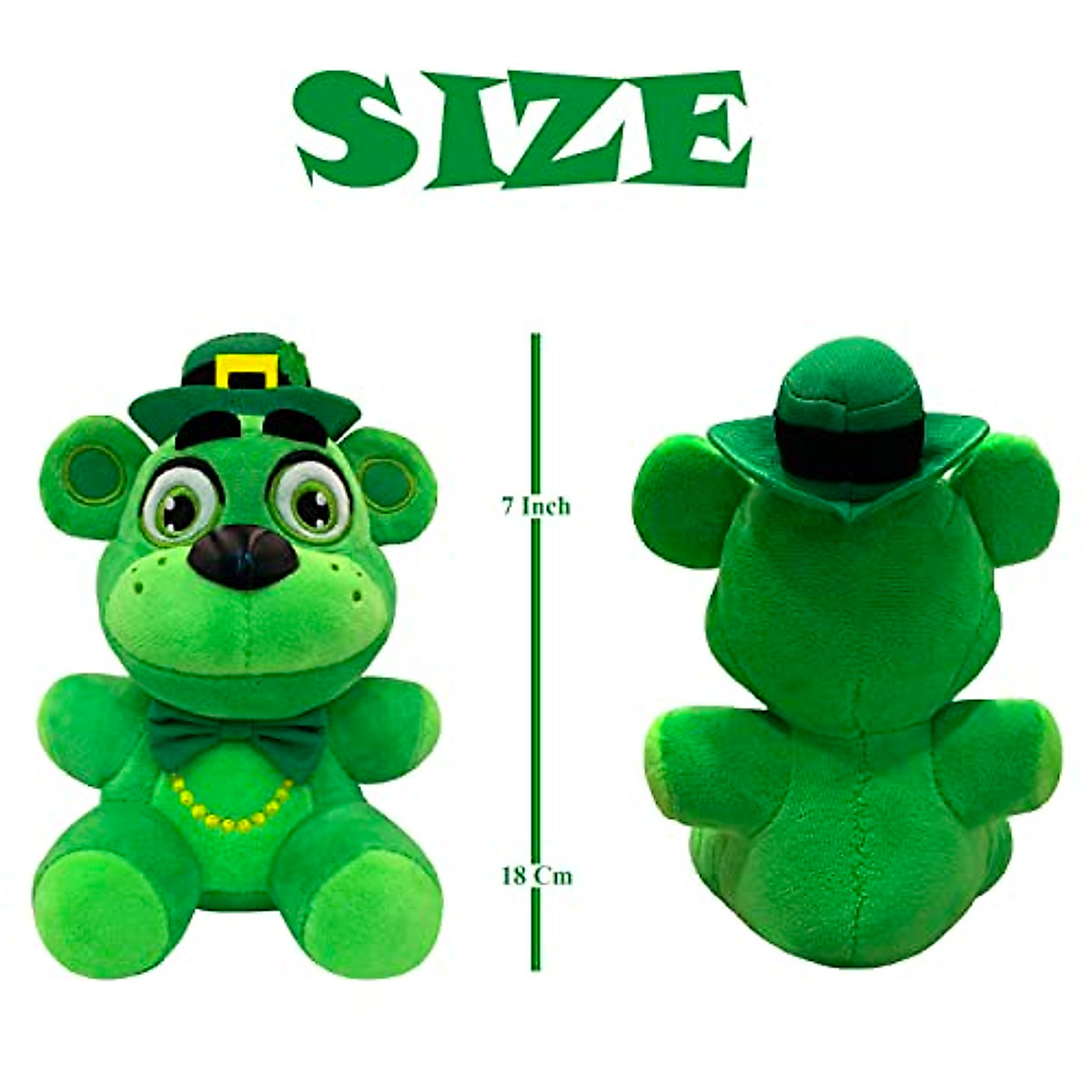 VNKVTL: Shamrock Freddy Plush - Freddys Plushies | Kids Toys Stuffed Animals - Toy Freddy Plush | Stuff Animals for Boys - Plush Birthday Gift for Kids | 7 Inches.