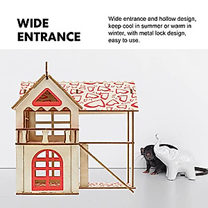 NUOBESTY Hamster Playground Wooden Small Animal Activity Toys Set Rat Playground Platform Climbing Ladder Chew Toy for Hamster Gerbil Mouse Chinchilla