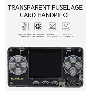 Petforu POWKIDDY A66 Handheld 10000 Games Retro Game Console Ultra Card Transparent Game Machine - 32G Silver, A66 (32g)
