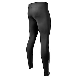 AERO|TECH|DESIGNS | Men's USA Classic Thermal Fleece Unpadded Workout Tights | Black | Tall Fit | Large