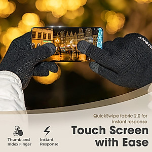 Rahhint Wool Winter Gloves Men Women Fleece Lined Knit Gloves with Touchscreen Fingers Insulated Gloves Keep Hand Warm Gift