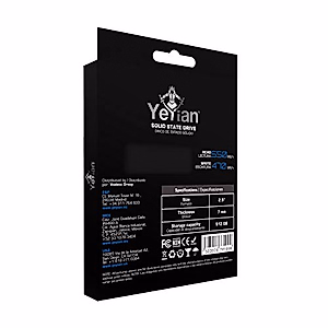 YEYIAN Valk 512GB 2.5 Inch 3D NAND 6GB/s SATA Gen 3 Internal SSD, 550MB/s Read 480MB/s Write, Compact Serial ATA I/II/III Solid State Drive, 1.5 Million Hours MTBT, NOM FCC CE ROHS Certified, Black