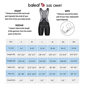 BALEAF Men's Cycling Bib Shorts 4D Padded, Road Bike Cycling Bibs Biking Bicycle Shorts Gel Pockets UPF50+ Black L