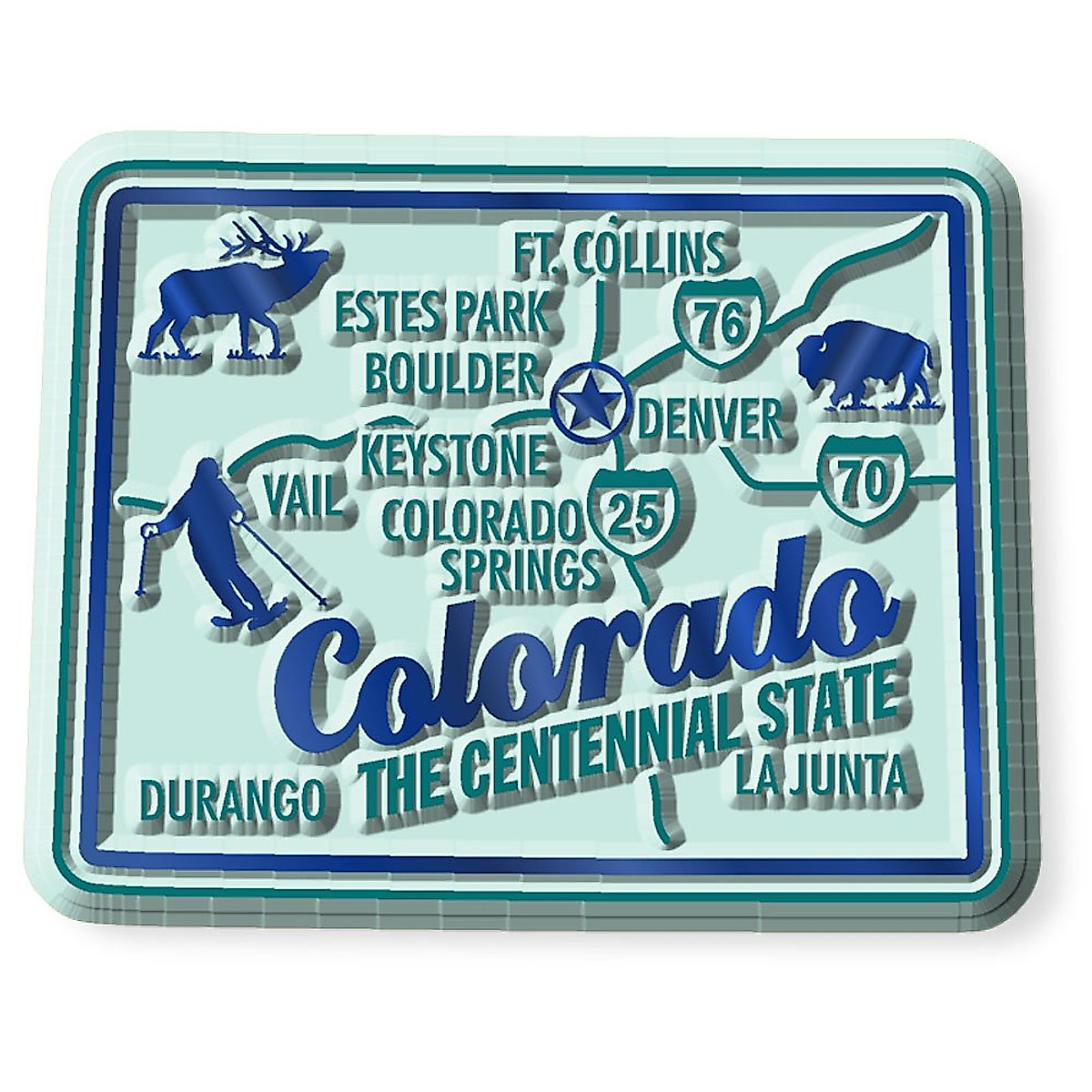 Colorado Premium State Magnet by Classic Magnets, 2.3" x 1.8", Collectible Souvenirs Made in The USA