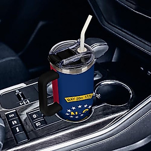 State Flag Of Carolina Insulated Tumblers with Handle Stainless Steel Coffee Mug Funny Travel Cup with Lid Straw 40oz