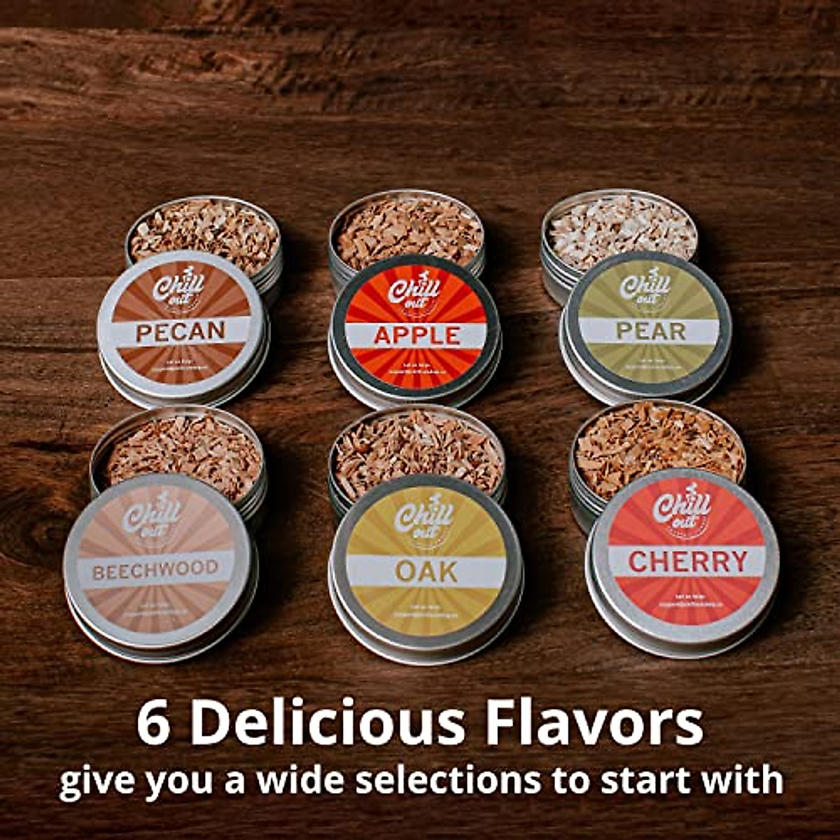 Chill Out Cocktail Smoker Kit with 6 Flavoured Wood Chips | Old Fashioned Bourbon and Whiskey Smoker Infuser Kit | Smoker for Cocktails, Meat, Cheese & More | Gifts for Men