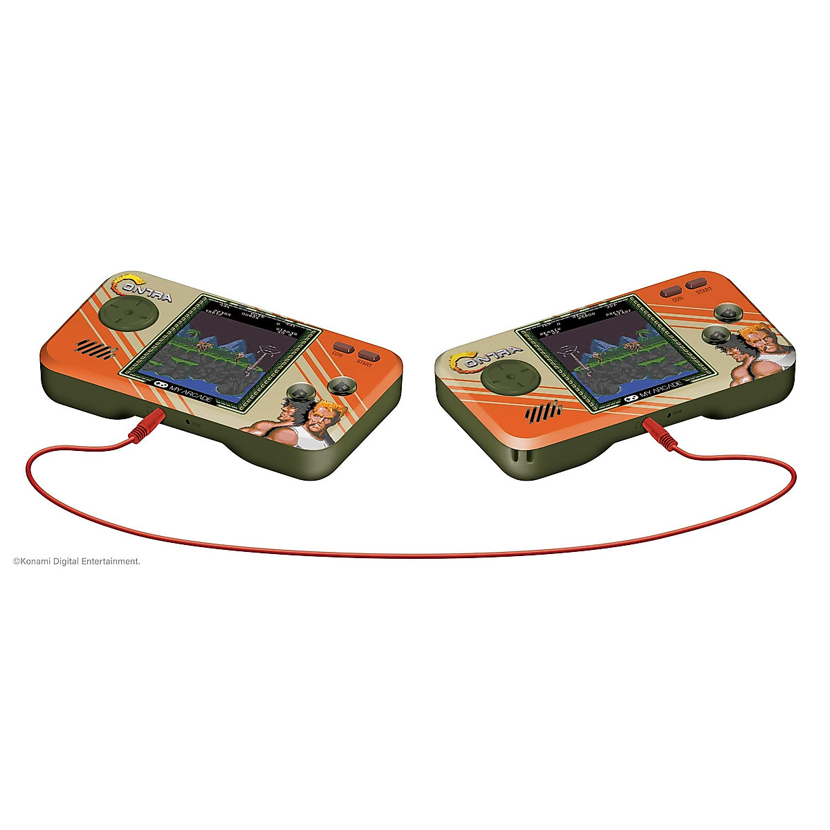 My Arcade Contra Pocket Contra and Super Contra, CO/VS Link for CO-OP Action, Full Color Display, Volume Controls, Headphone Jack, Battery or Micro USB Powered (DGUNL-3281) - Electronic Games