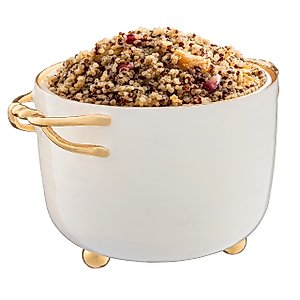The Decorizer POUND container holder with Entangled Handles (Ivory and Gold)