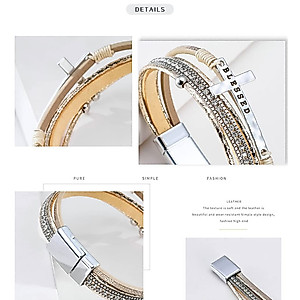 Women's Bracelet Cross Bracelet Diamond Leather Magnetic Buckle Bracelet Best Gift for Birthday Party, Thanksgiving, Christmas