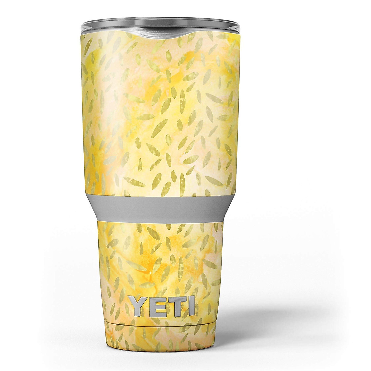 Design Skinz The Grungy Yellow Watercolor Under a Microscope - Skin Decal Vinyl Wrap Kit Compatible with The Yeti Rambler Cooler Tumbler Cups