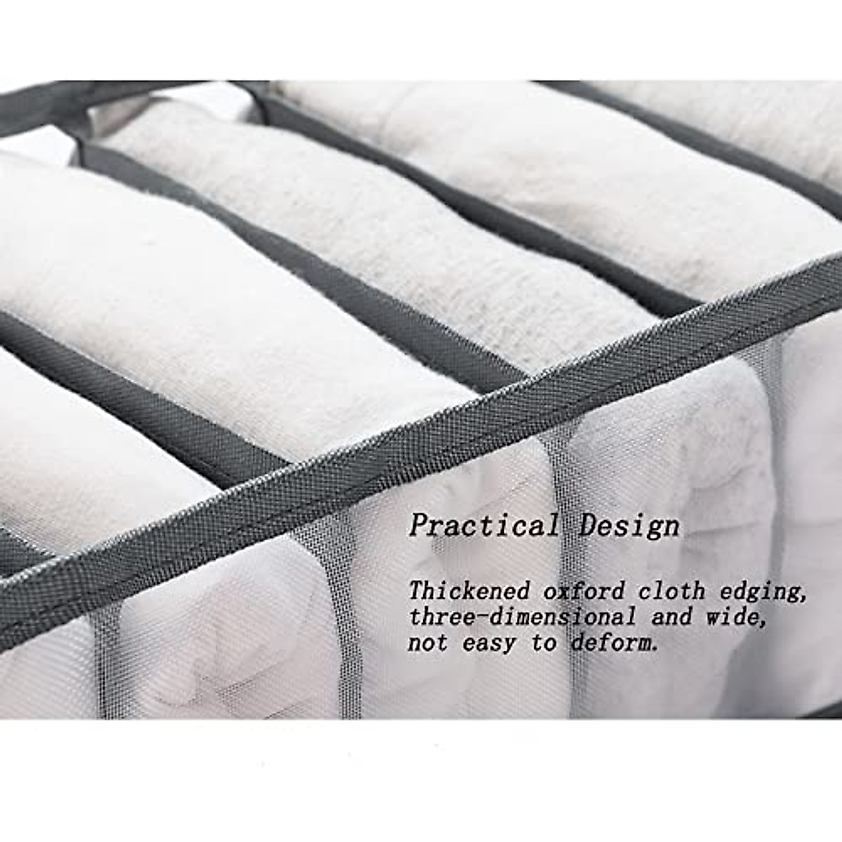 LOTSC 7 Grid Washable Wardrobe Clothes Organizer, Jeans Compartment Storage Box for Home (White 9-grid T-shirt)