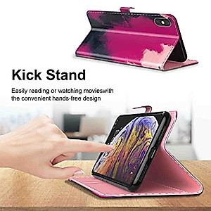 NATUMAX Phone Cover Wallet Folio Case for Oppo REALME 7 PRO, Premium PU Leather Slim Fit Cover for REALME 7 PRO, 2 Card Slots, Horizontal Viewing Stand, Fitting case, Rose Red