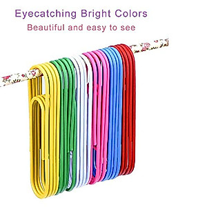 Super Large Paperclips Colored Jumbo - Coideal 30 Pack 4 Inch XL Mega Paper Clips Holder Vinyl Coated Assorted Color, Multicolored Giant Big Sheet Holder for Files, Office Supply (10 cm)