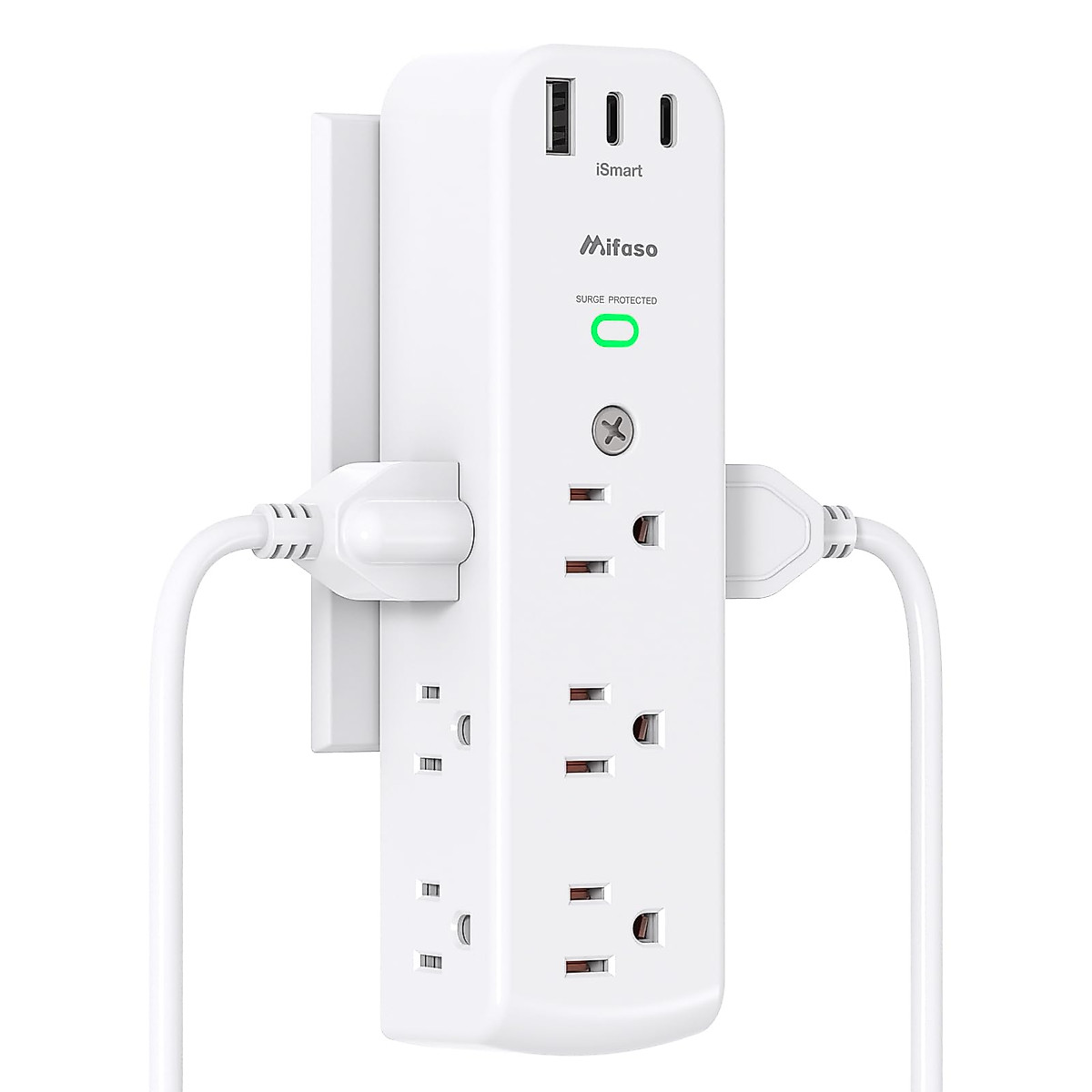 Surge Protector Outlet Extender, 9 AC Multi Plug Outlet with 3 USB Ports (2 USB C), 1080 Joules, 3-Sided Power Strip with Spaced Outlet Splitter for Home, Dorm Room Essentials