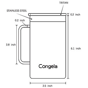 Congela 22oz 2Pack stainless steel insulated coffee mugs with handle, double wall vacuum camping cups set with Tritan lid for hot and cold drinks(Cement+Desert Sage,22oz 2Pack)