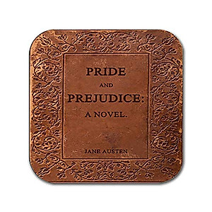 6 Coasters with Complete Novels of Jane Austen . Six Coffee Mug Coasters with Complete Novels of Jane Austen's Book Designs. (Book Title)