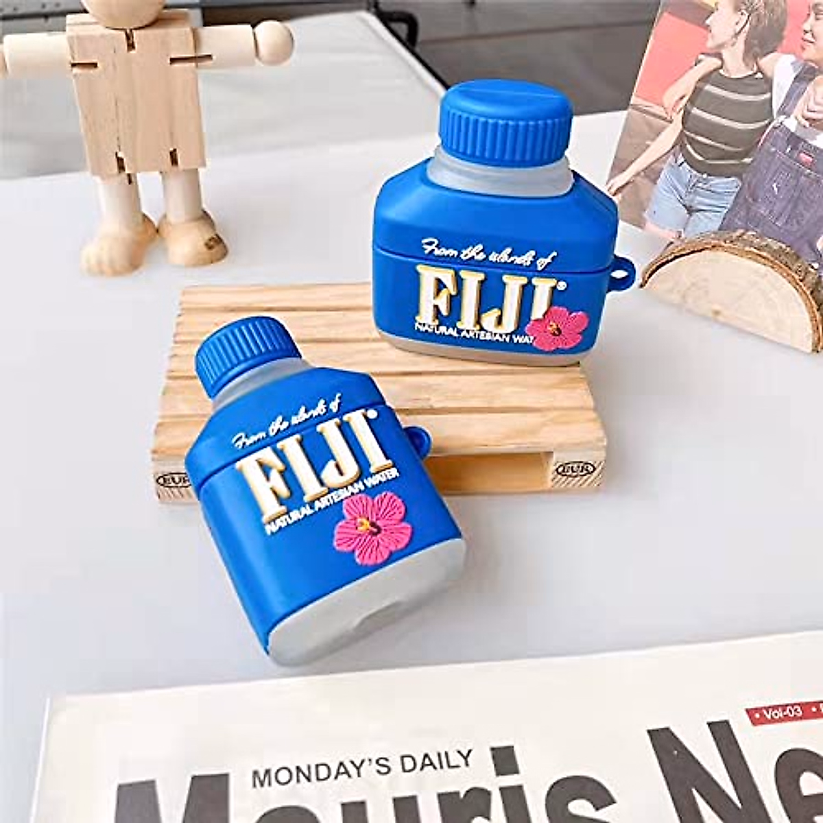 Case for Airpod New 3rd Generation Soft Silicone 3D Cute Funny Cool Fun Cartoon Character Kawaii Fashion Cover with Keychain for Man Kids Teens Boys Girls (Water Bottle)