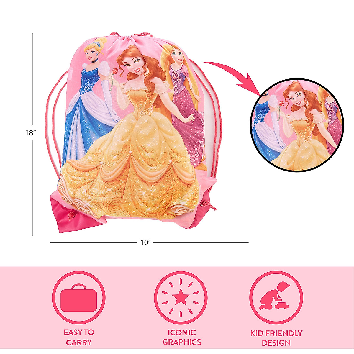 Disney Princess Slumber Bag Set Multicolor, 26x46