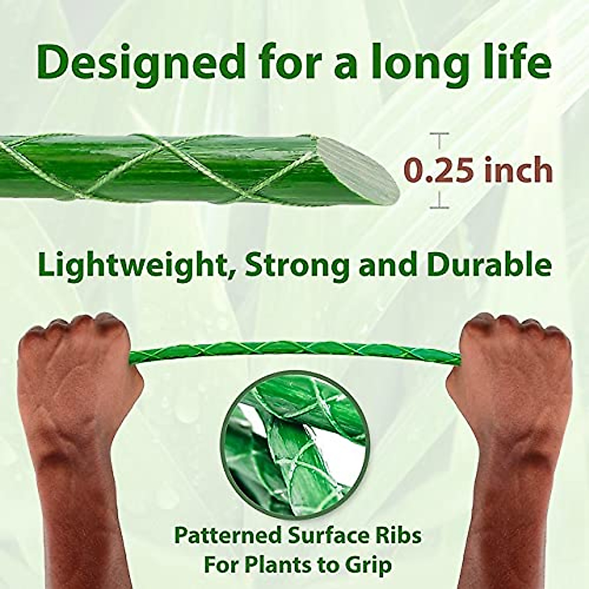 Eco-Friendly 2-FT Fiberglass Garden Stakes, Tomato Stakes, Plant Stakes (Pack of 20), 0.25-Inch Dia